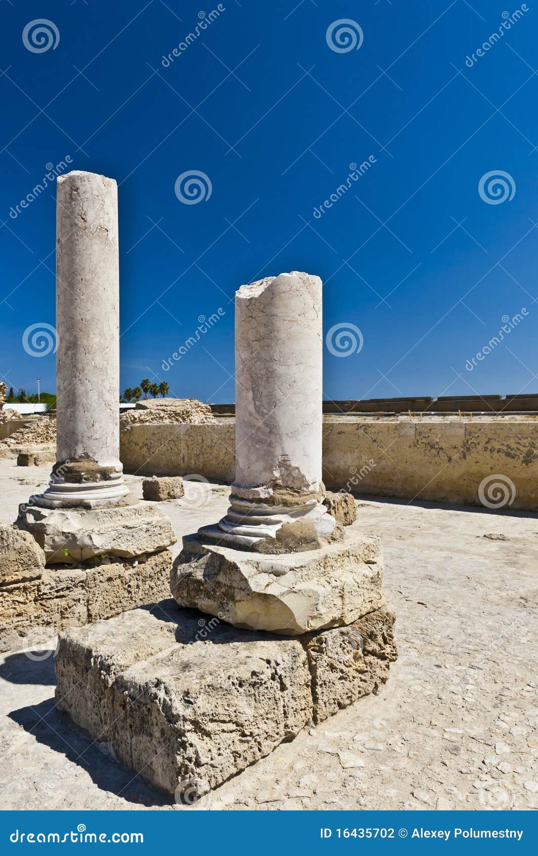 Ruins of Carthage stock photo. Image of pair, chapiter - 16435702