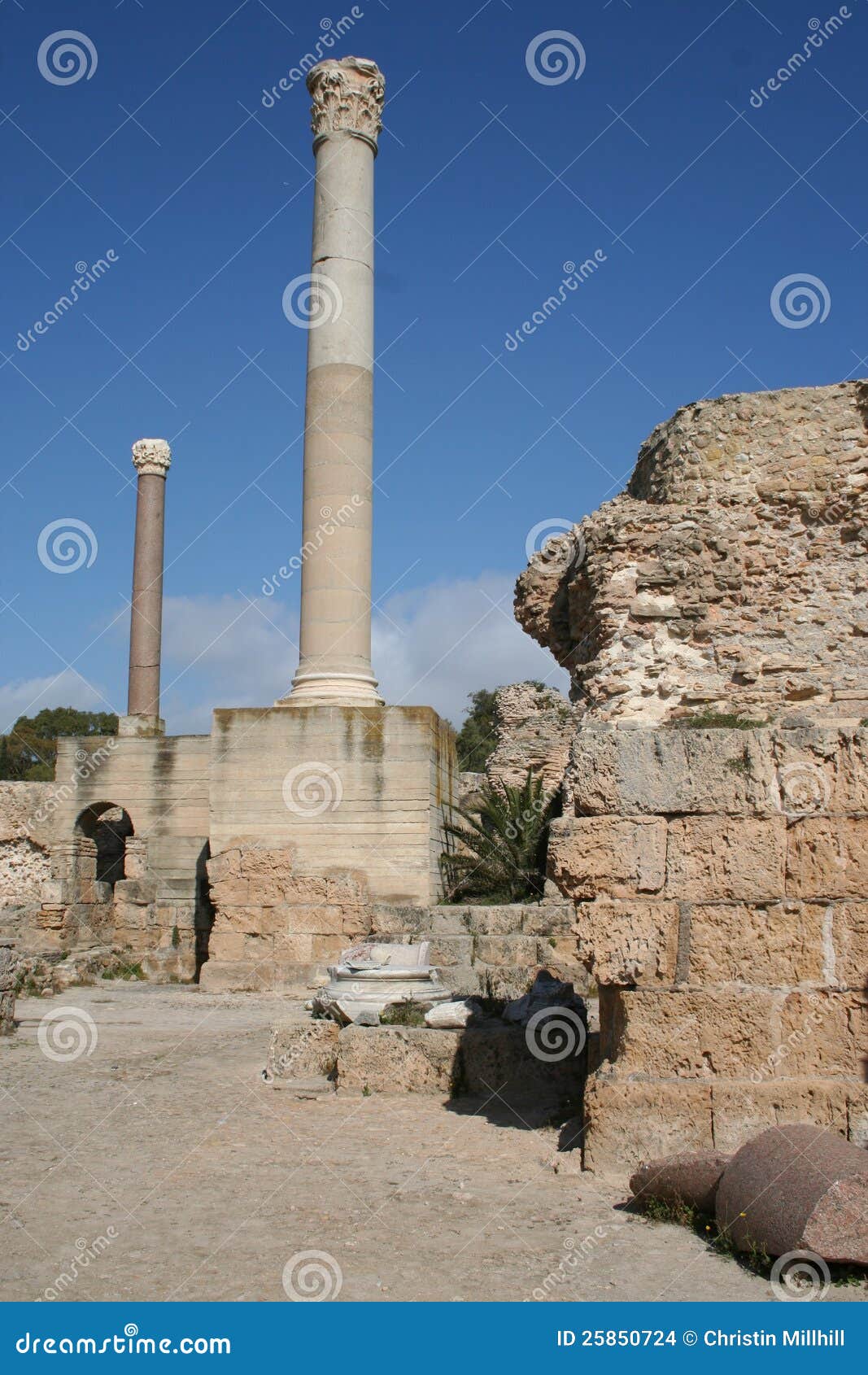Ruins of Carthage stock photo. Image of columns, ruins - 25850724