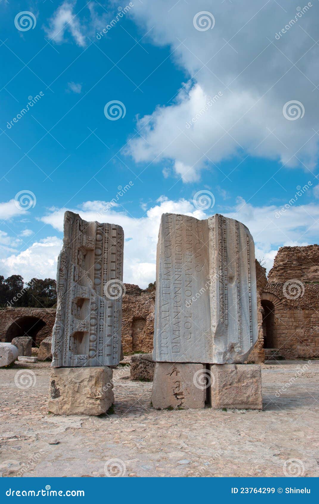 Ruins of Carthage, Roman Alphabet Stock Image - Image of carthage ...