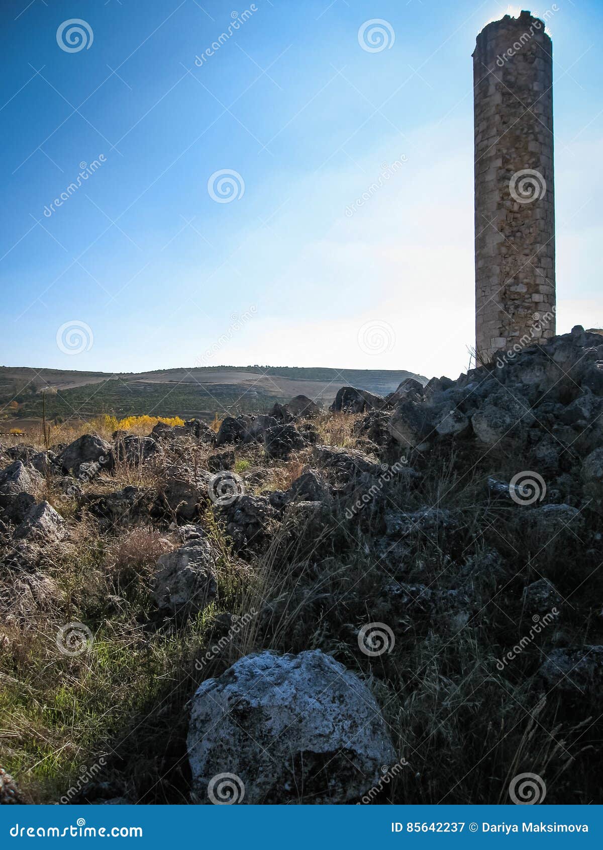 Ruins of a Castle at Canillas De Esqueva, Spain Stock Image - Image of ...