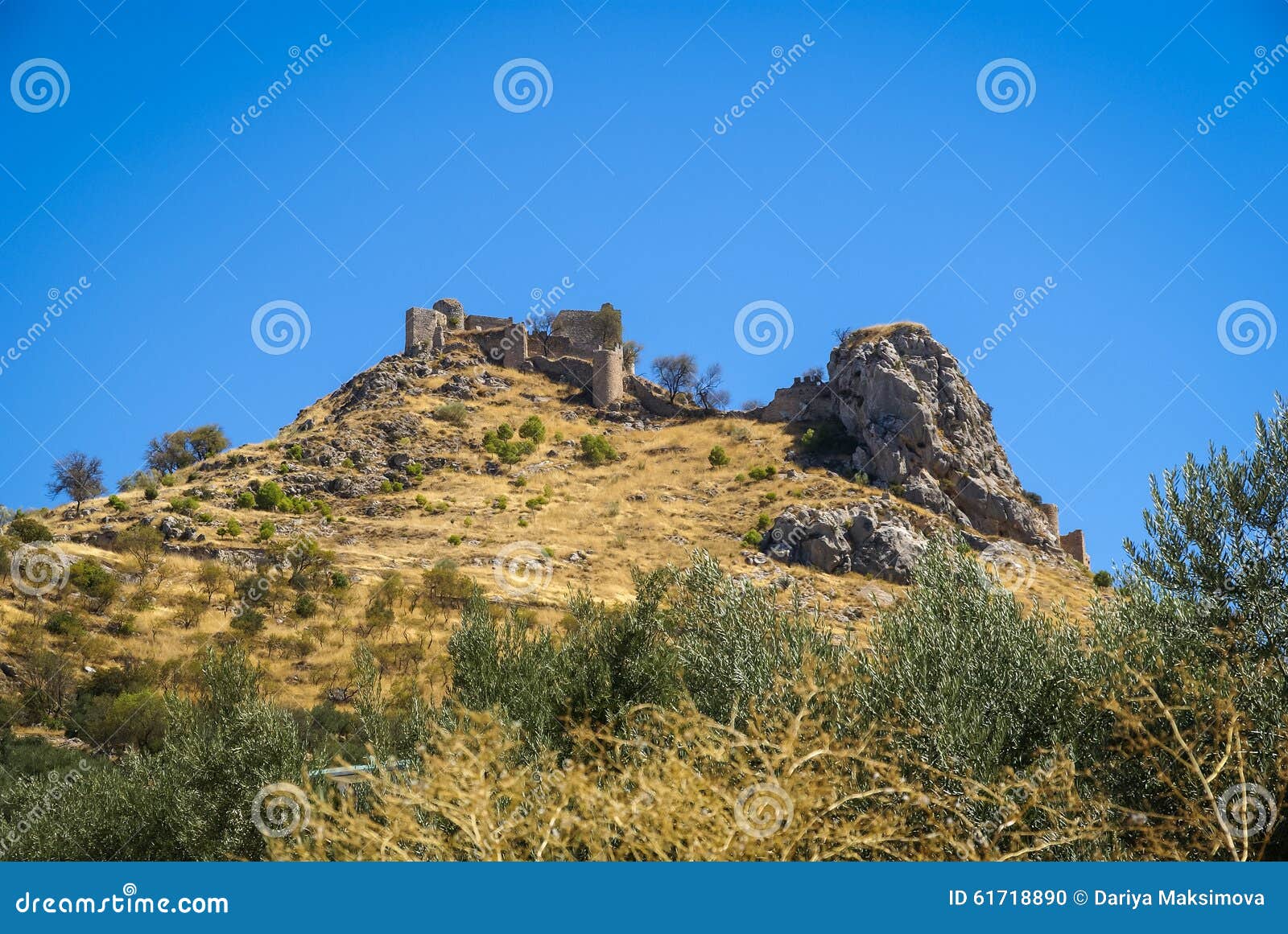 Ruins of a Castle at Moclin, Granada, Andalusia, Spain Stock Photo ...