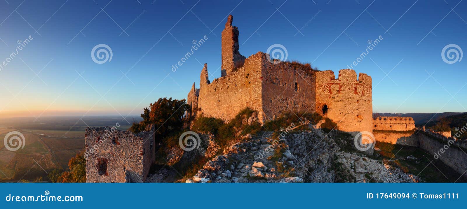 Ruins of Castle - Panoramic View Stock Photo - Image of ghost, guard ...