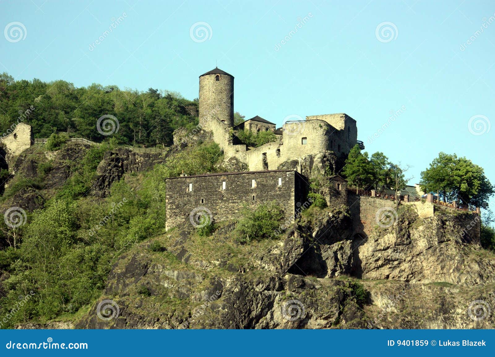 Ruins of castle Strekov stock image. Image of medieval - 9401859