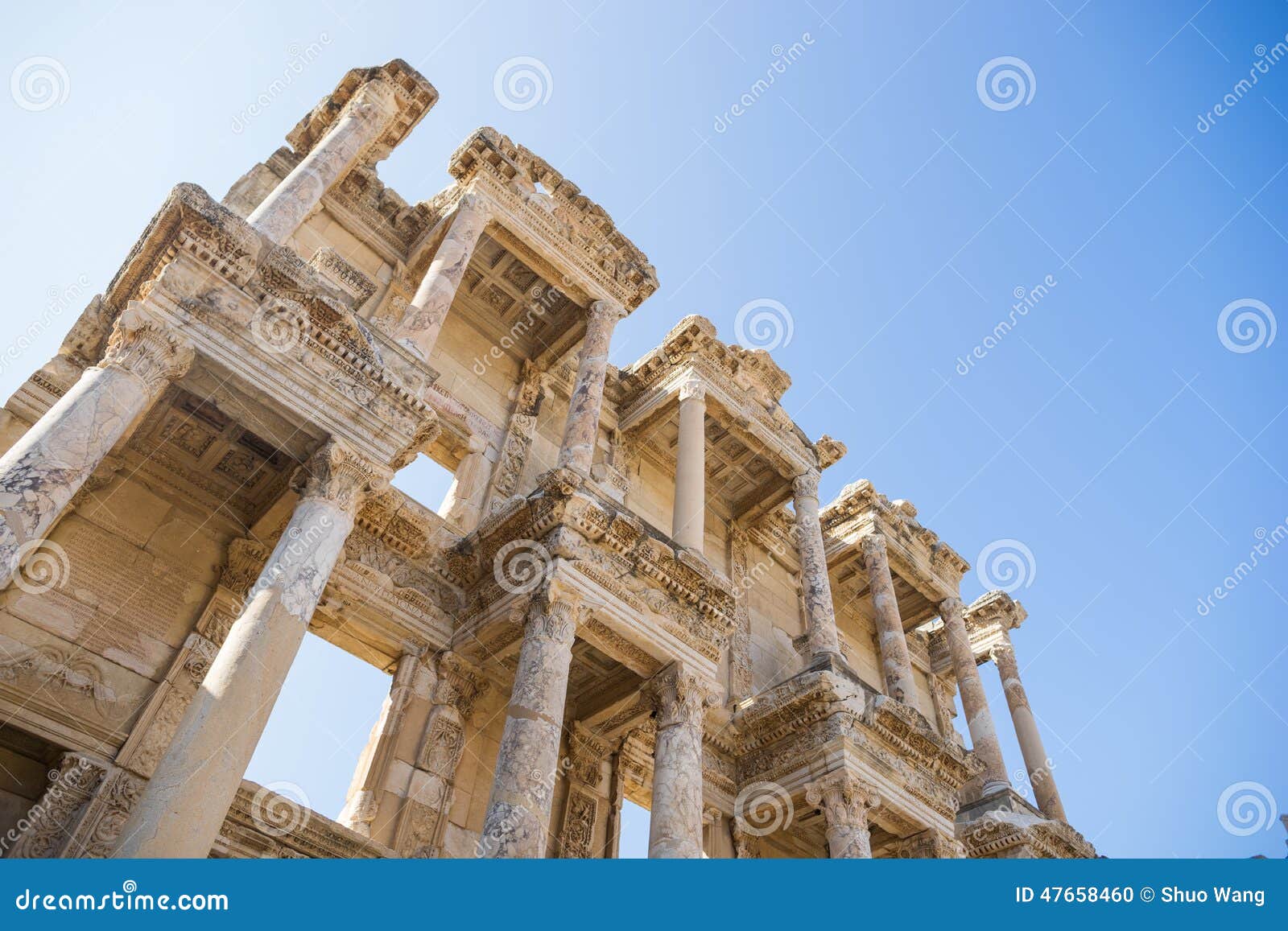 The Ruins of Celsus Library in Ephesus Stock Photo - Image of ...