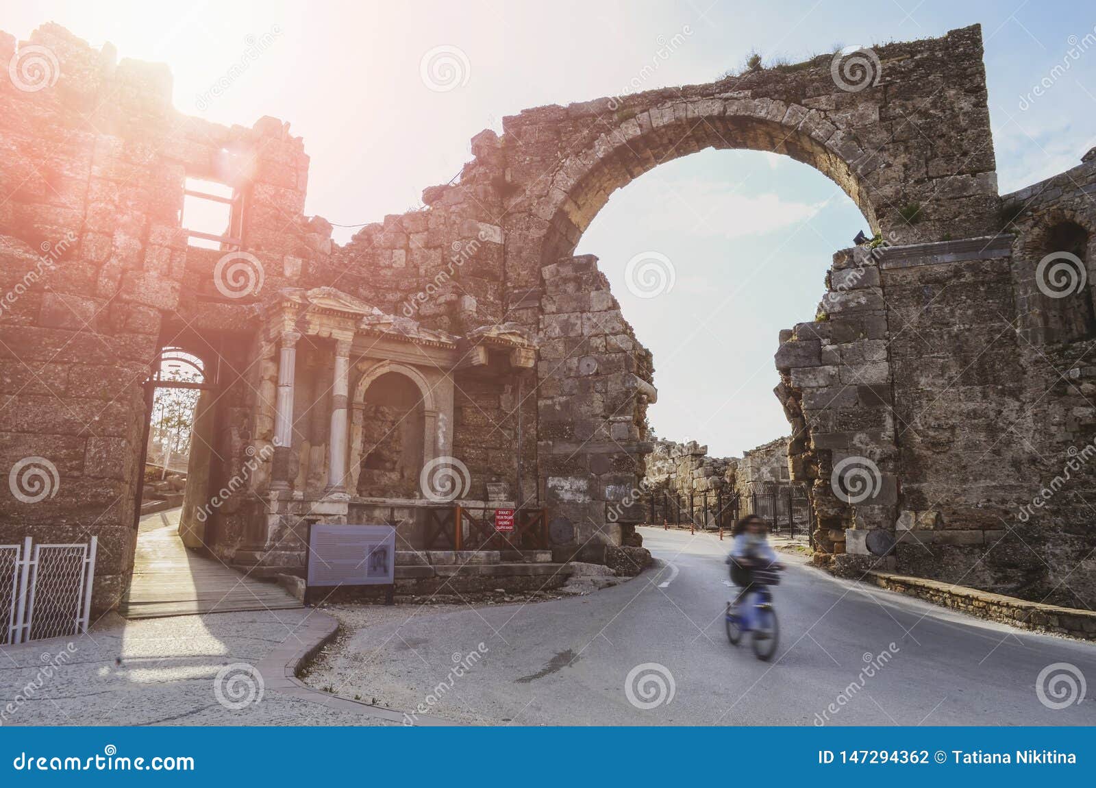 The Ruins of the Central Gate of the Ancient City of Side in Turkey in ...