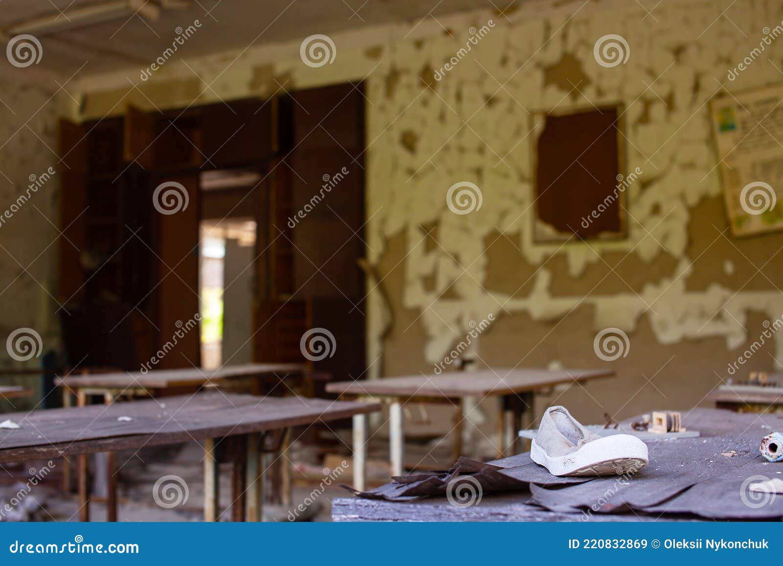 Ruins of a Classroom at a School in the Chernobyl Zone Stock Image ...
