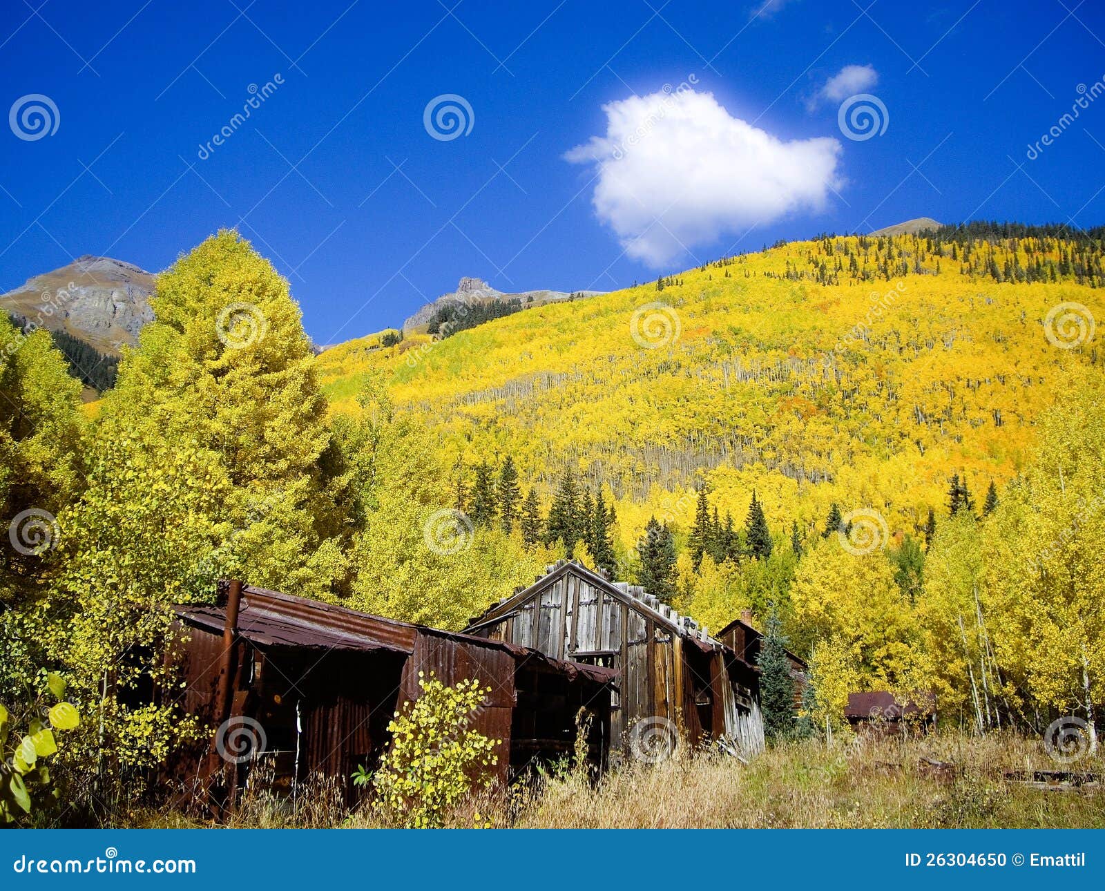 Ruins of Colorado Silver Mining Community in Fall Stock Photo - Image ...
