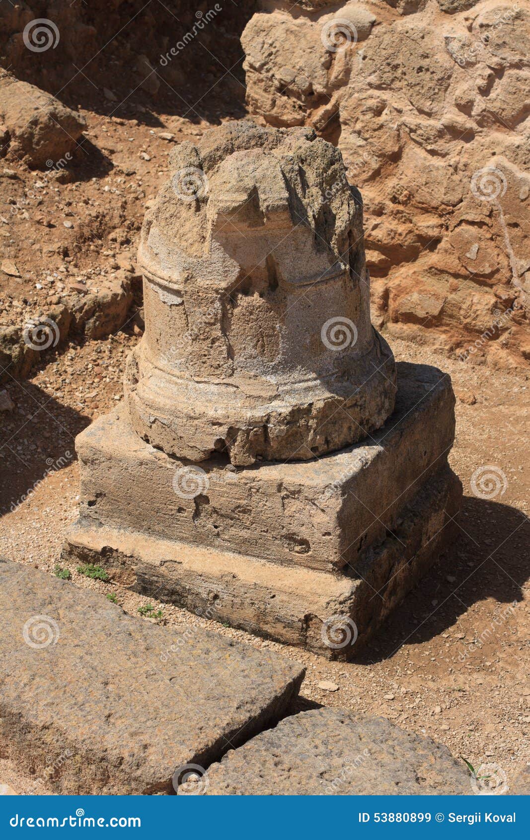 The Ruins of the Column Close-up. Vertical, Paphos Cyprus Stock Image ...