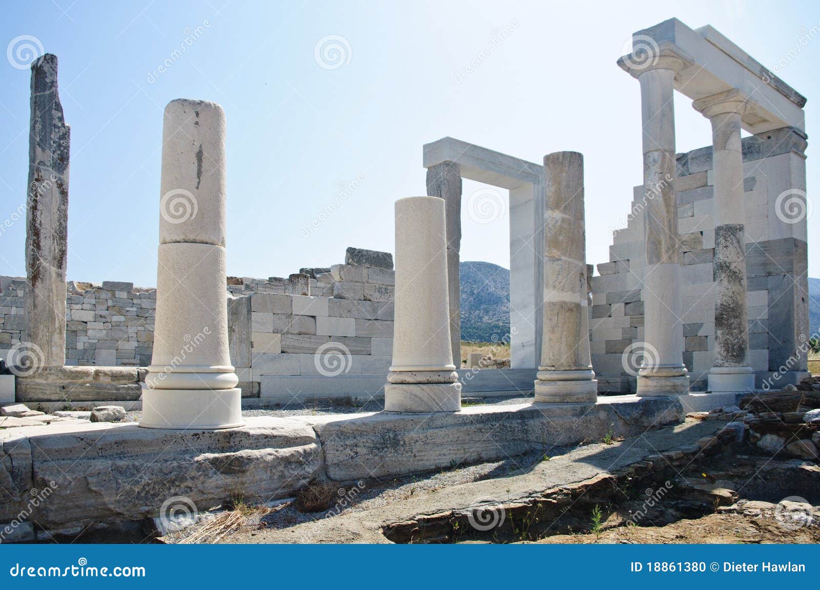 Ruins and Columns in Greece Stock Photo - Image of structure, clear ...
