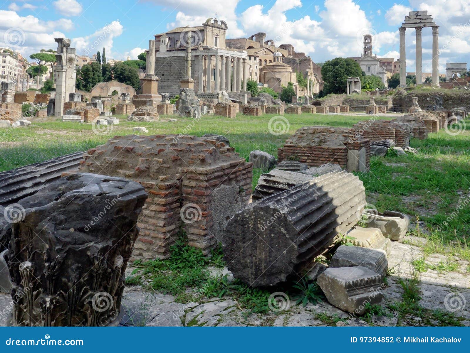 Ruins of Columns of the Roman Forum Stock Photo - Image of ancient ...