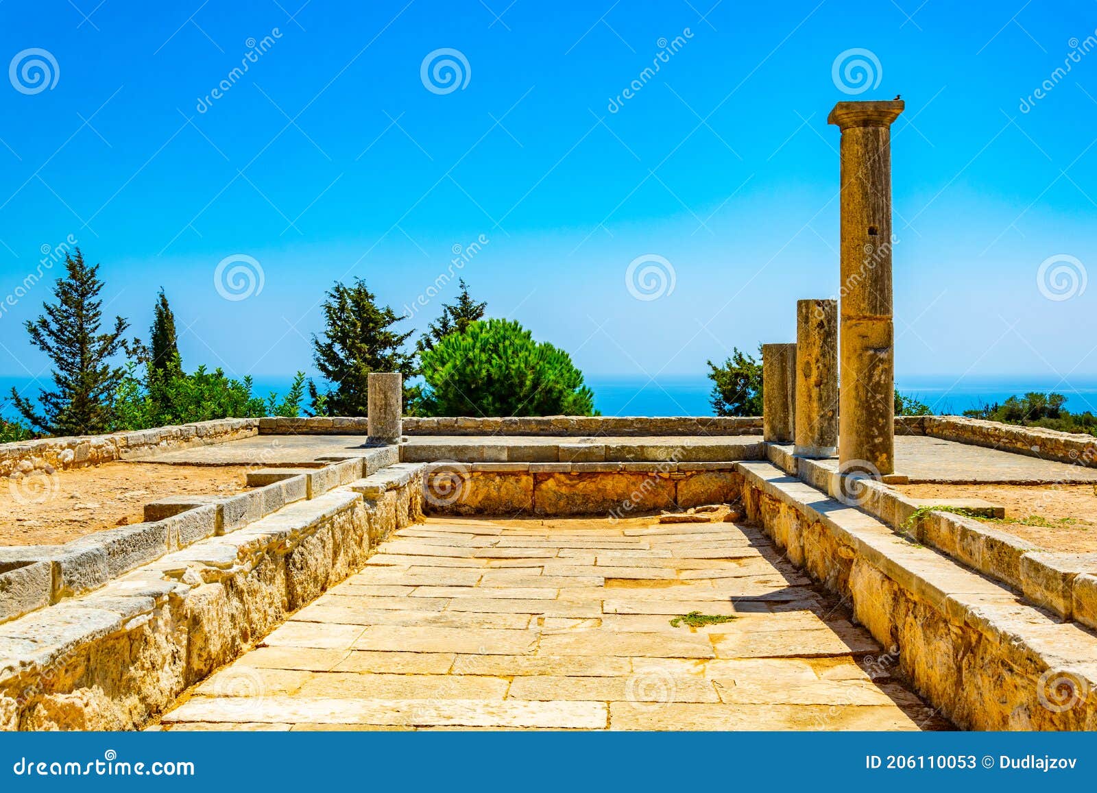 Ruins at Compound of the Temple of Apollo Hylates on Cyprus Stock Image ...