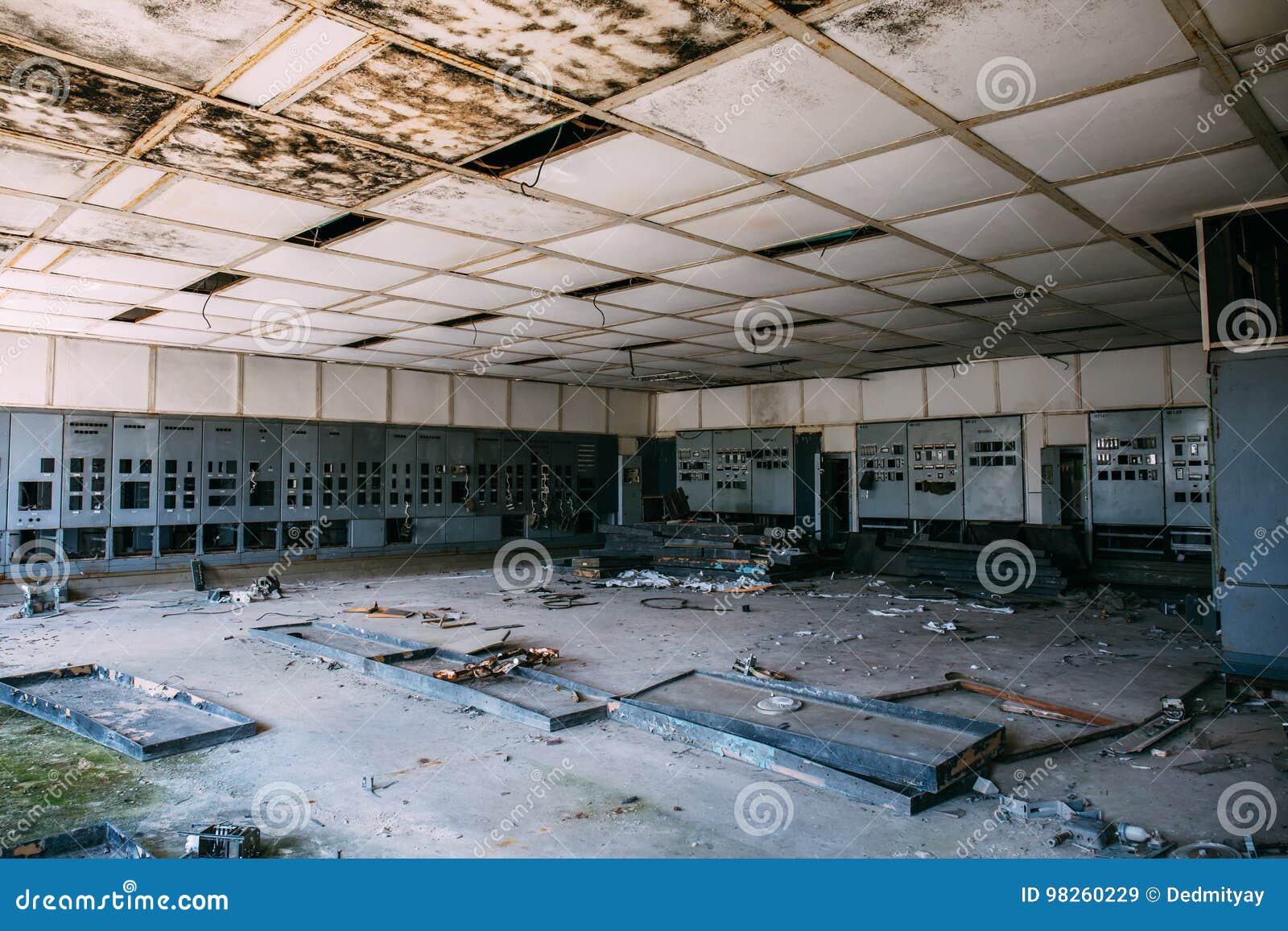 Ruins of the Control Center in an Abandoned Factory Stock Image - Image ...