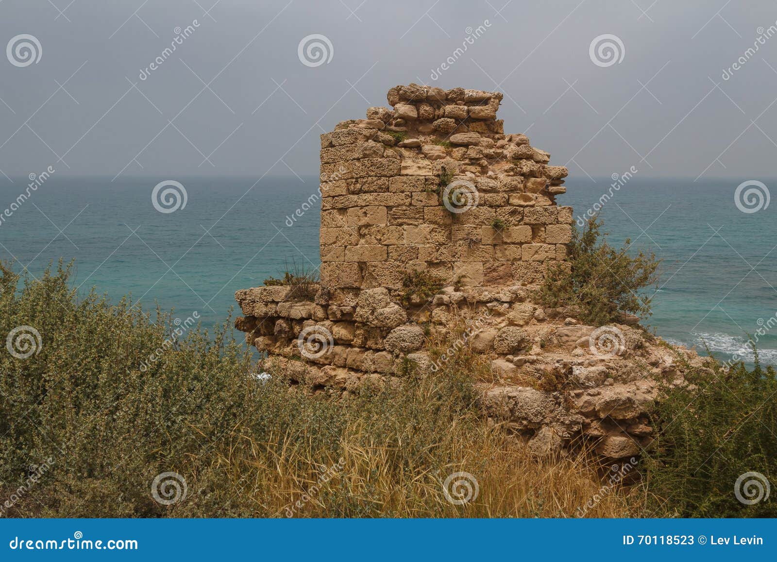 Ruins of the Crusaders Castle in Arsuf Stock Image - Image of citadel ...