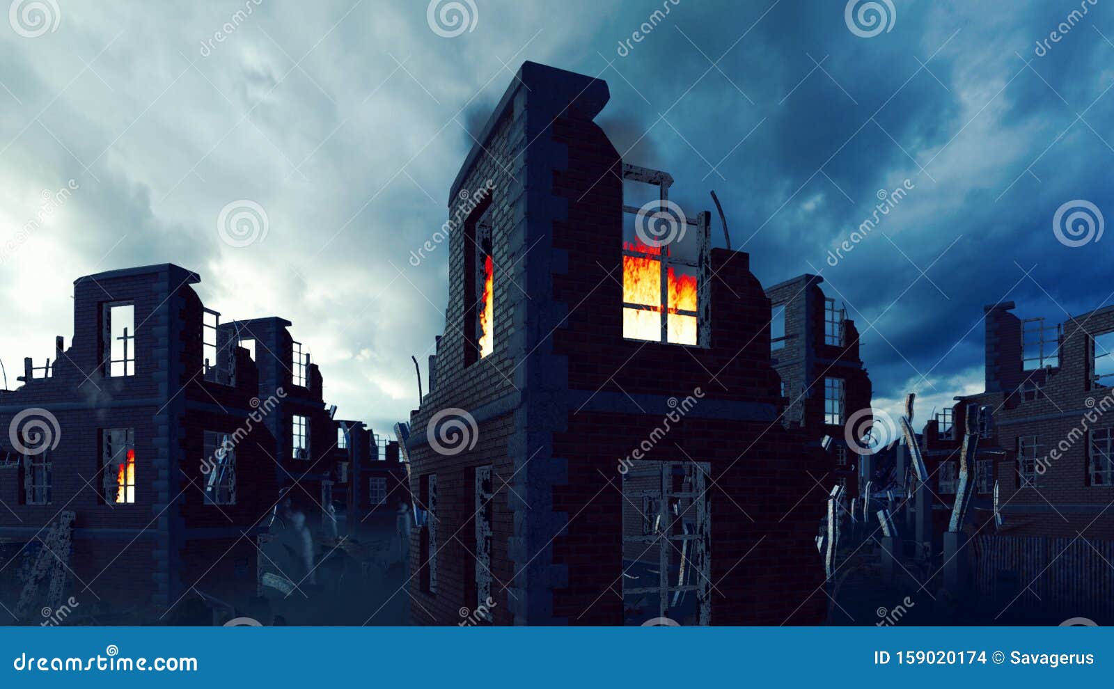 Apocalypse Sunset Landscape. Royalty-Free Stock Image | CartoonDealer ...