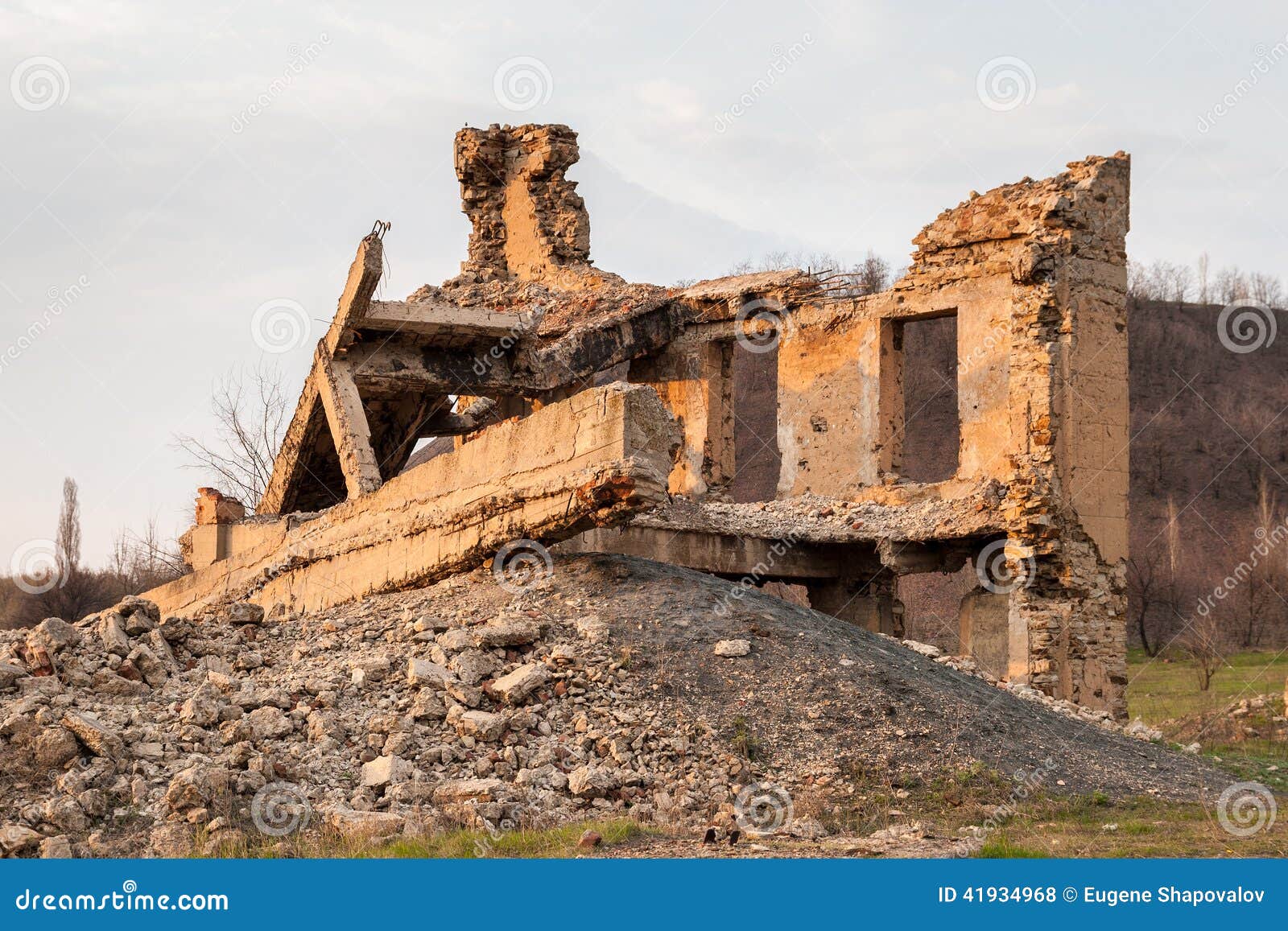 Destroyed Building, Debris. Series Royalty-Free Stock Photography ...