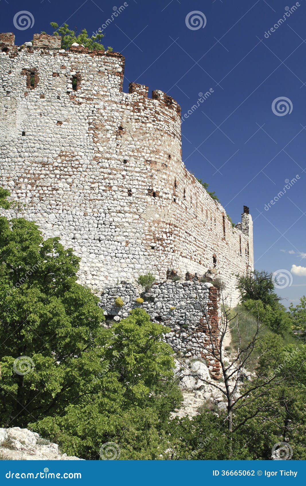 Devicky Or Divci Hrady Castle. Ruin Of Limestone Gothic Castle Stock ...