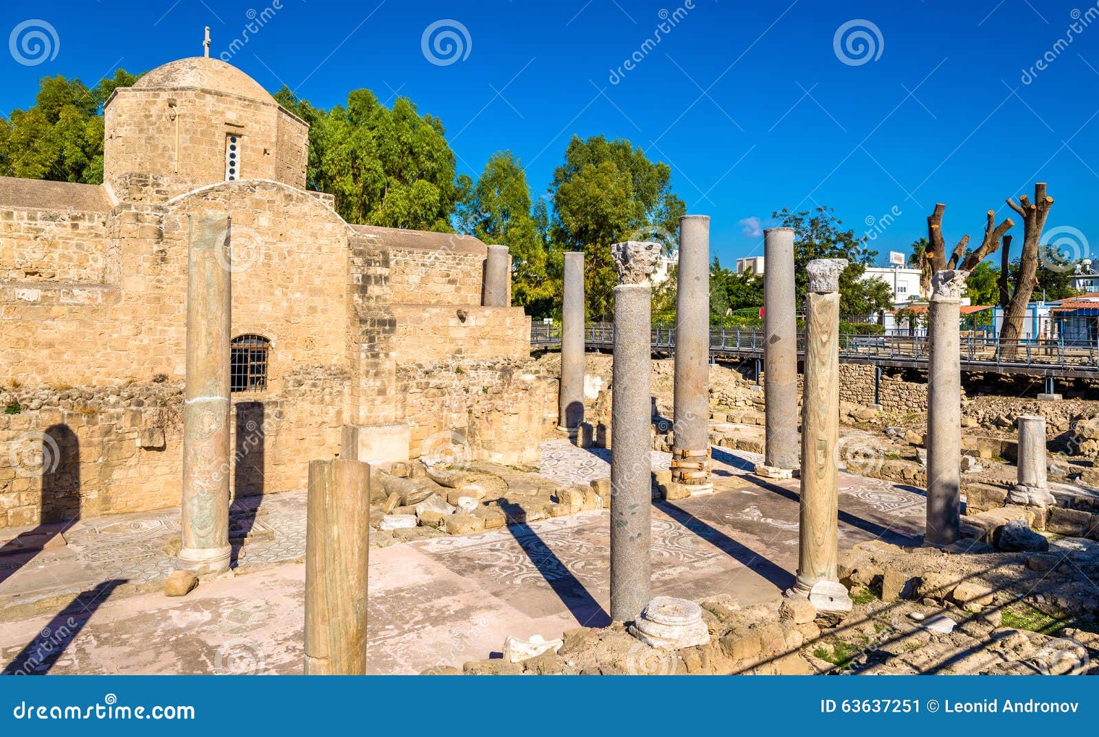 Ruins of Early Byzantine Basilica in Paphos Stock Image - Image of ...