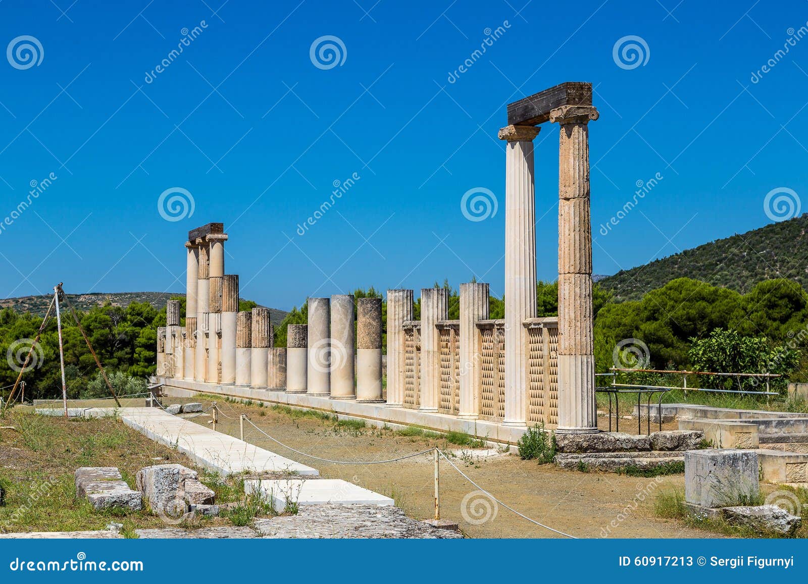 Ruins in Epidavros, Greece stock image. Image of archaeological - 60917213