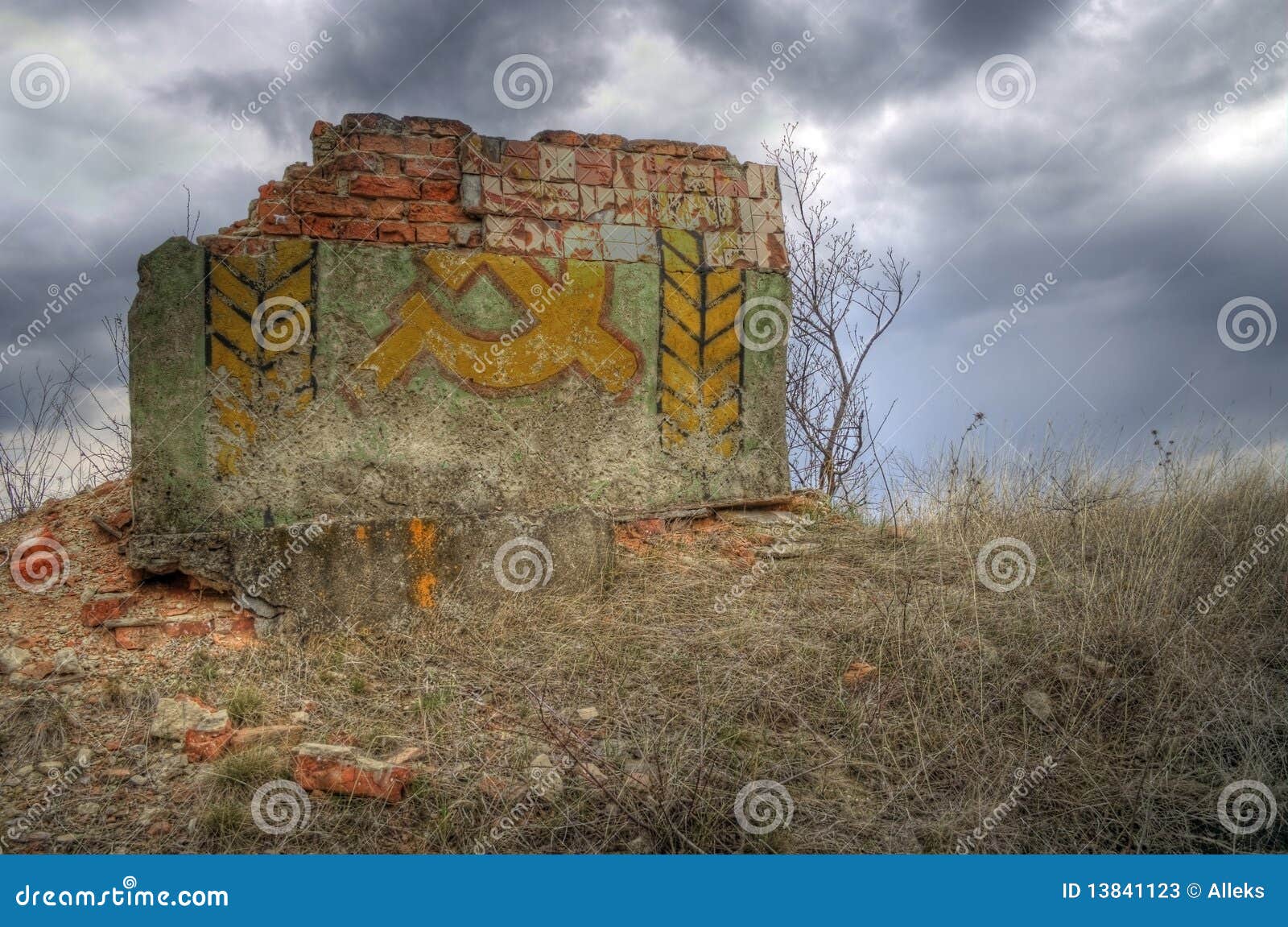 Ruins of ex USSR symbol stock image. Image of abandoned - 13841123