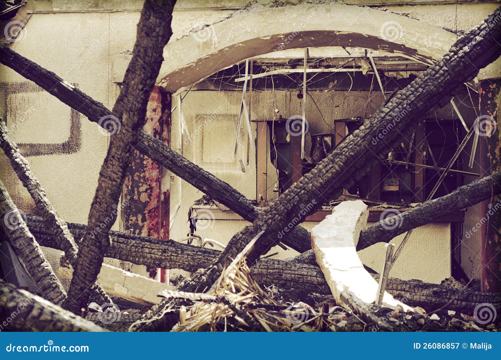 Ruins after fire stock image. Image of ruins, burned - 26086857