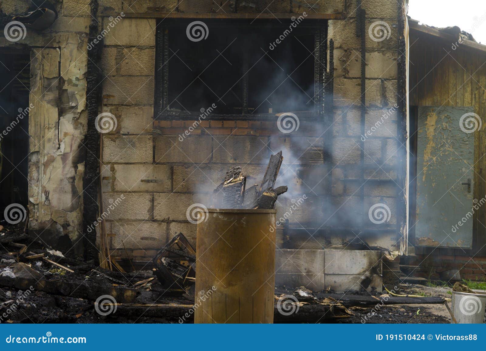 Ruins after fire stock photo. Image of fire, messy, disaster - 191510424