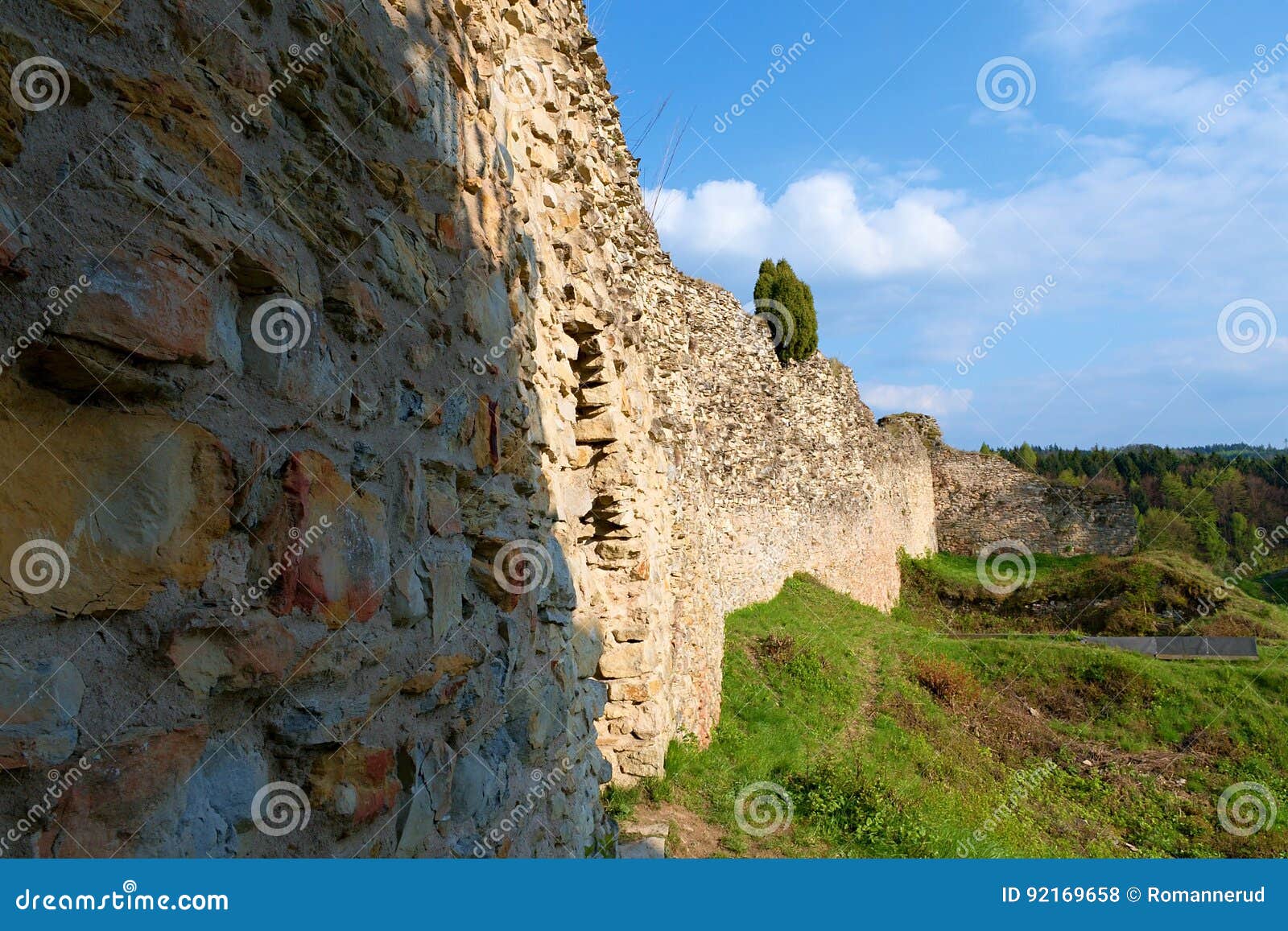 Ruins of Fortification Bulwark. Medieval Rampart Stock Photo - Image of ...