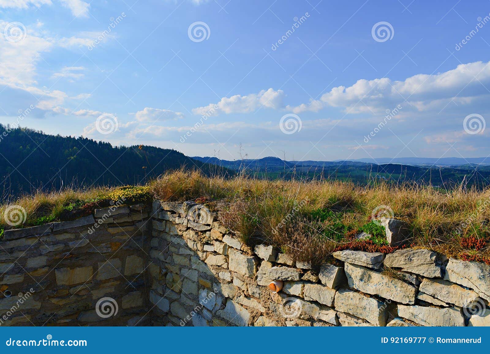Ruins of Fortification Bulwark. Medieval Rampart Stock Image - Image of ...
