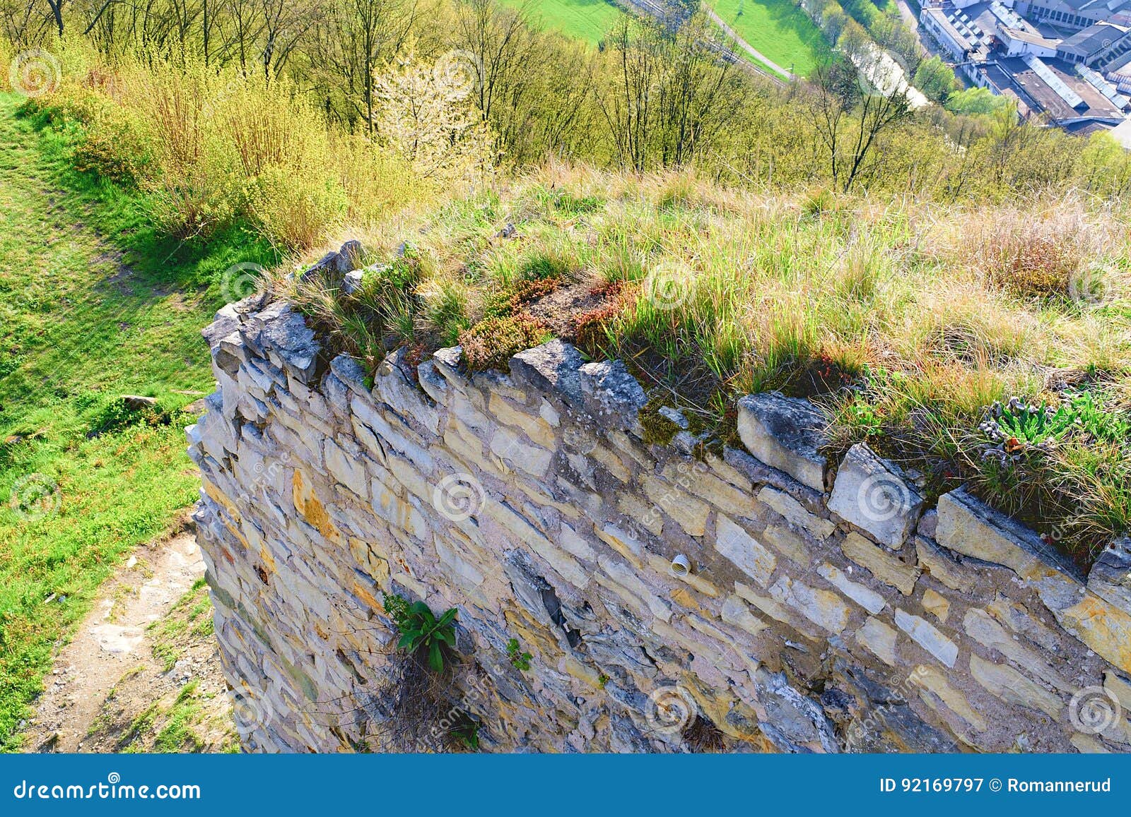 Ruins of Fortification Bulwark. Medieval Rampart Stock Image - Image of ...
