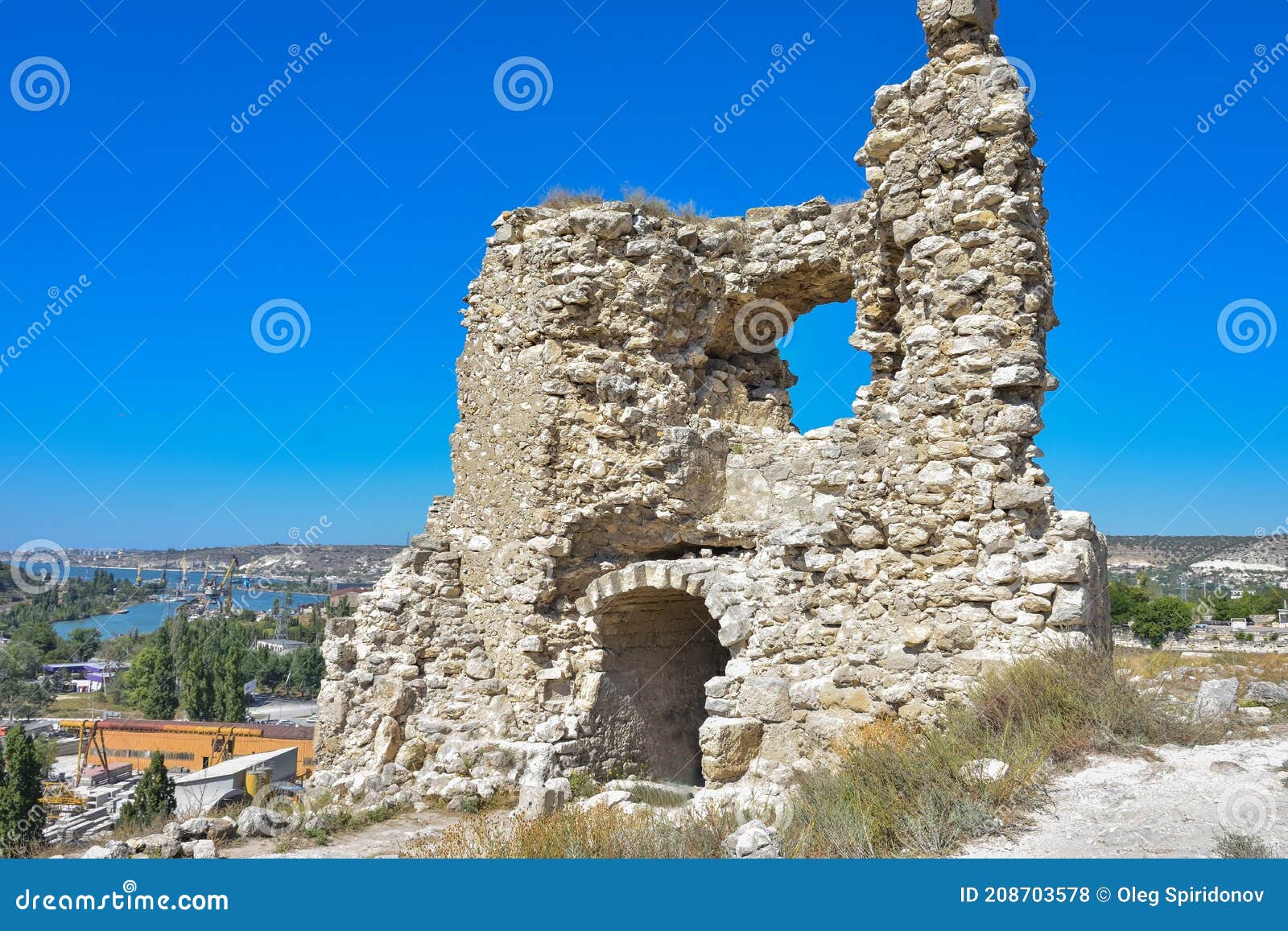 Ruins of a Fortress on a Hill an Ancient Building Stock Photo - Image ...