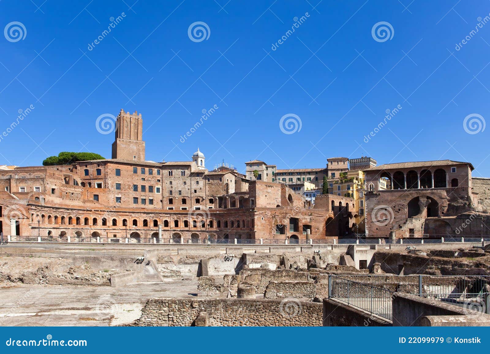 Ruins of a Forum of Trajan.Italy. Rome. Stock Image - Image of brick ...