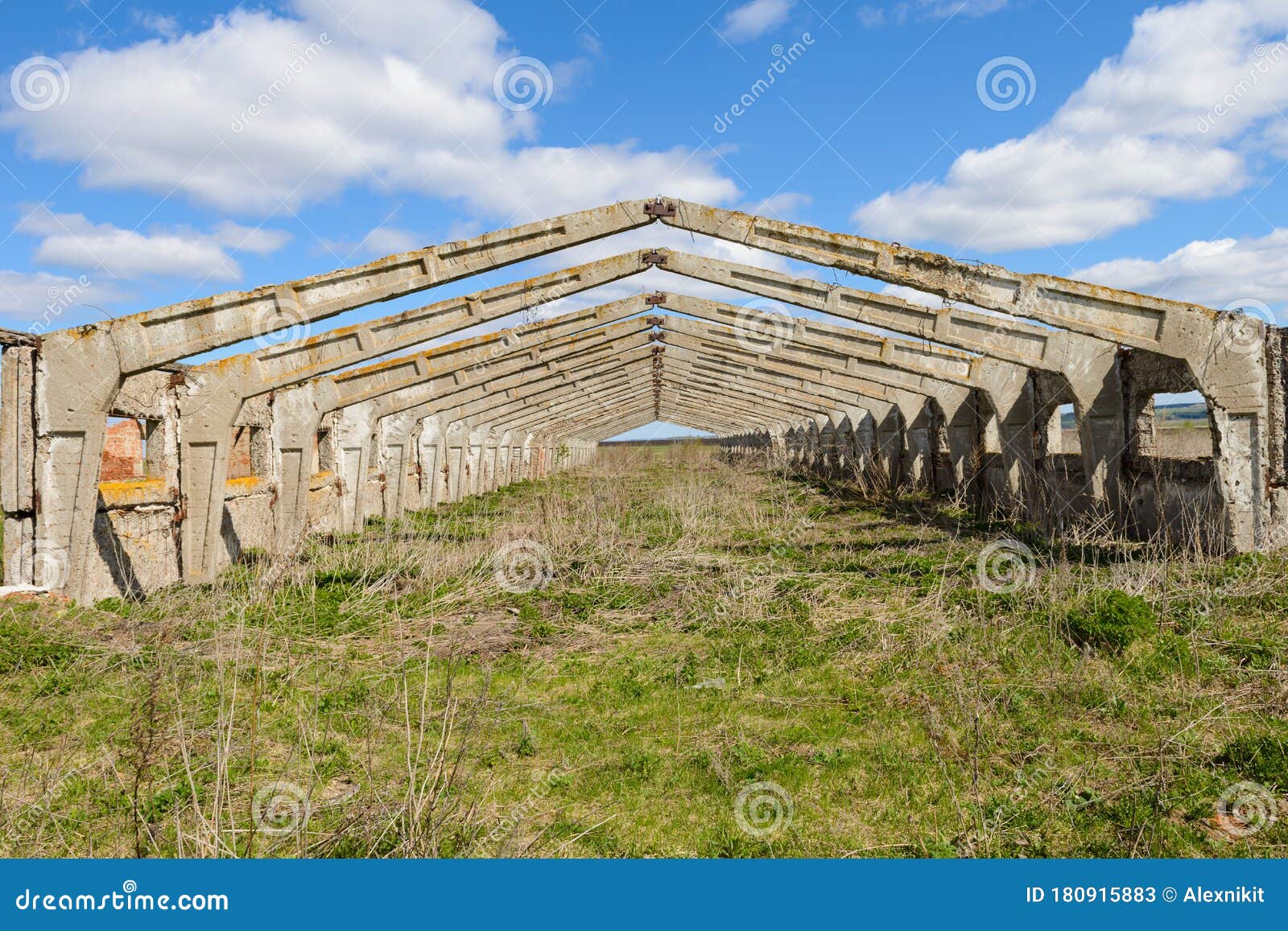 Ruins and Frame of an Old Concrete Structure on Day Stock Image - Image ...