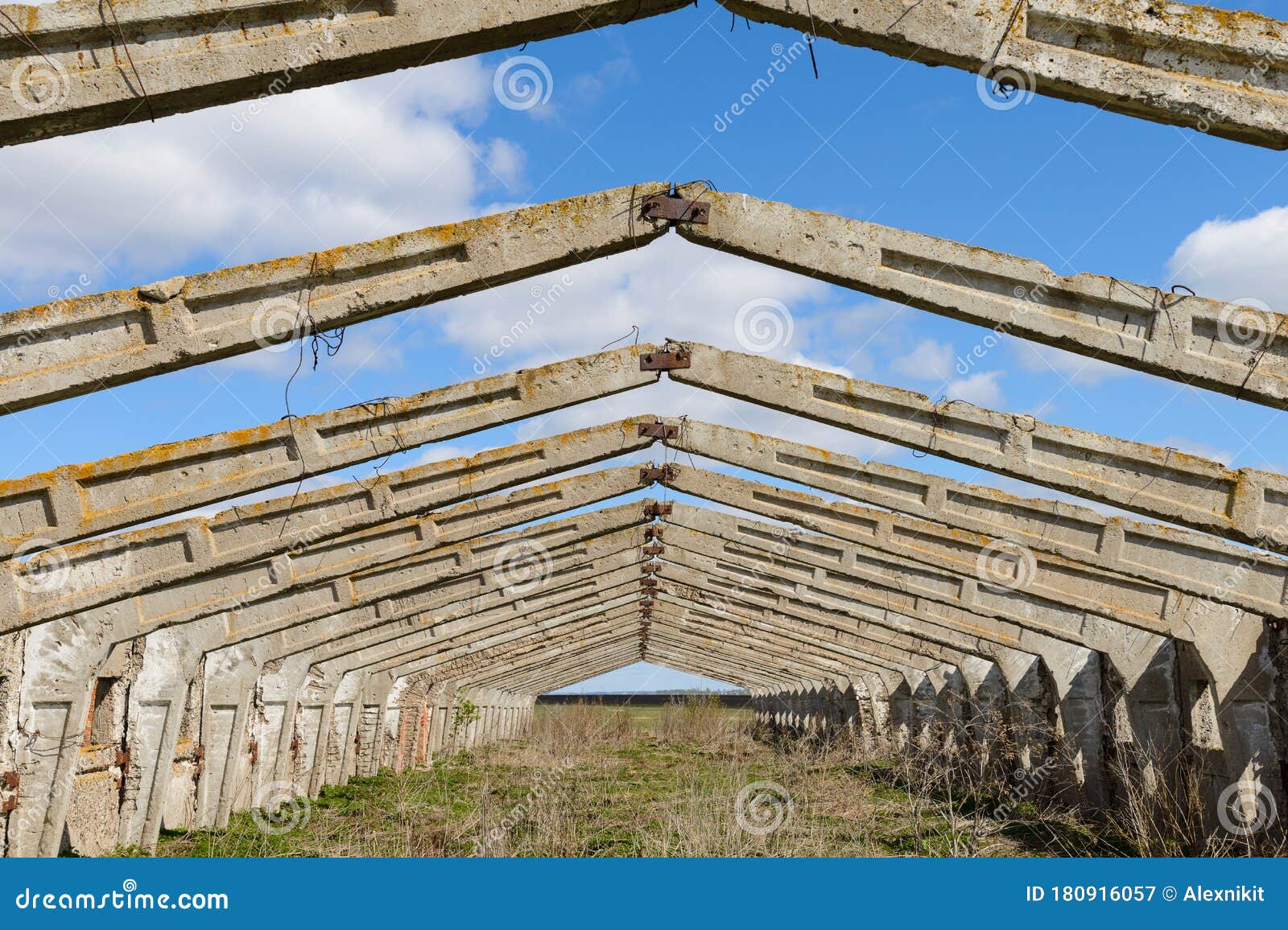 Ruins and Frame of an Old Concrete Structure on a Day Stock Image ...