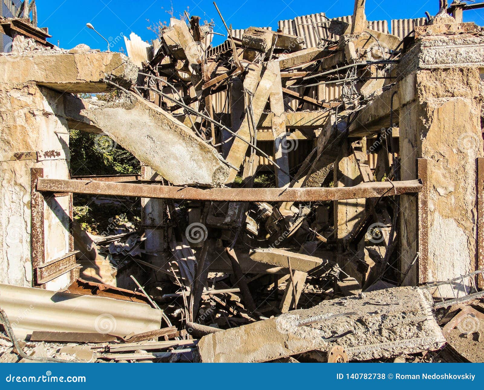 Ruins of Frame Reinforced Concrete Constructions Stock Photo - Image of ...