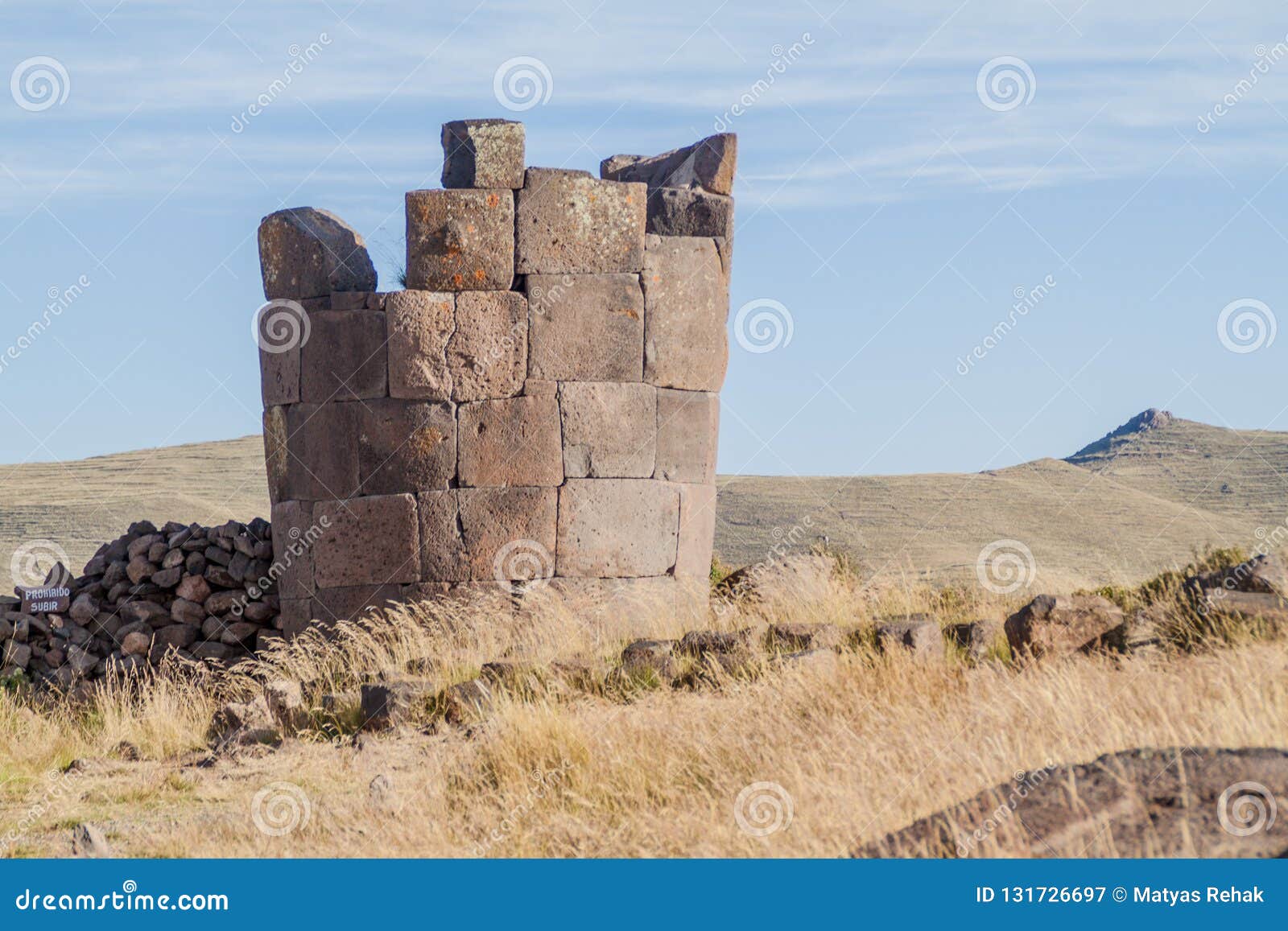 Ruins of Funerary Towers Sillustani Stock Image - Image of tower ...