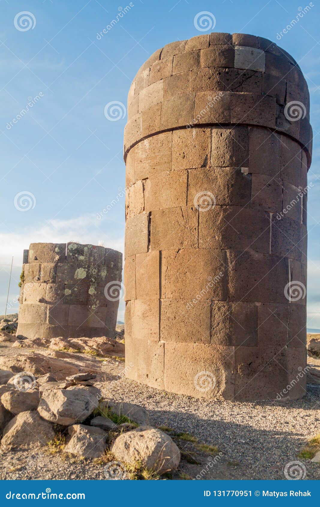 Ruins Of Funerary Towers In Sillustani Stock Photography ...