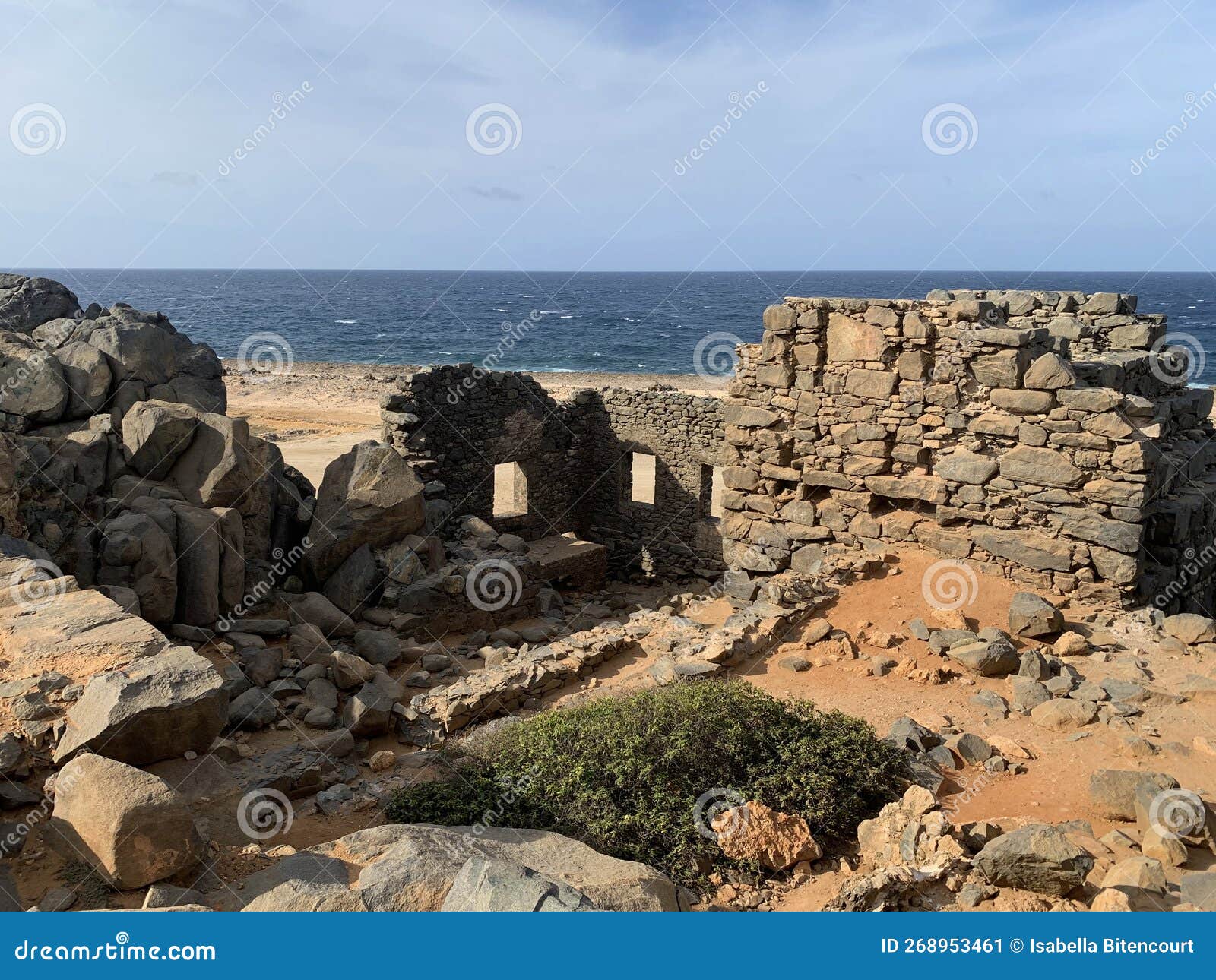 Ruins of a Gold Mine (Bushiribana Ruins) in Aruba Stock Image - Image ...