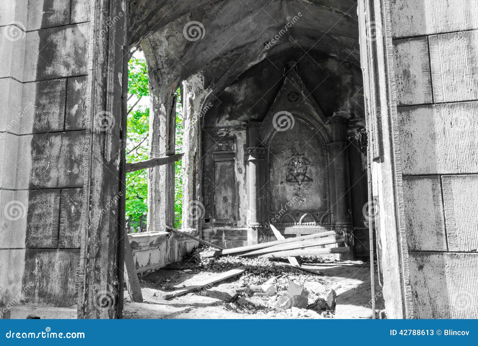 The Ruins of the Gothic Buildings Stock Image - Image of inside, walls ...