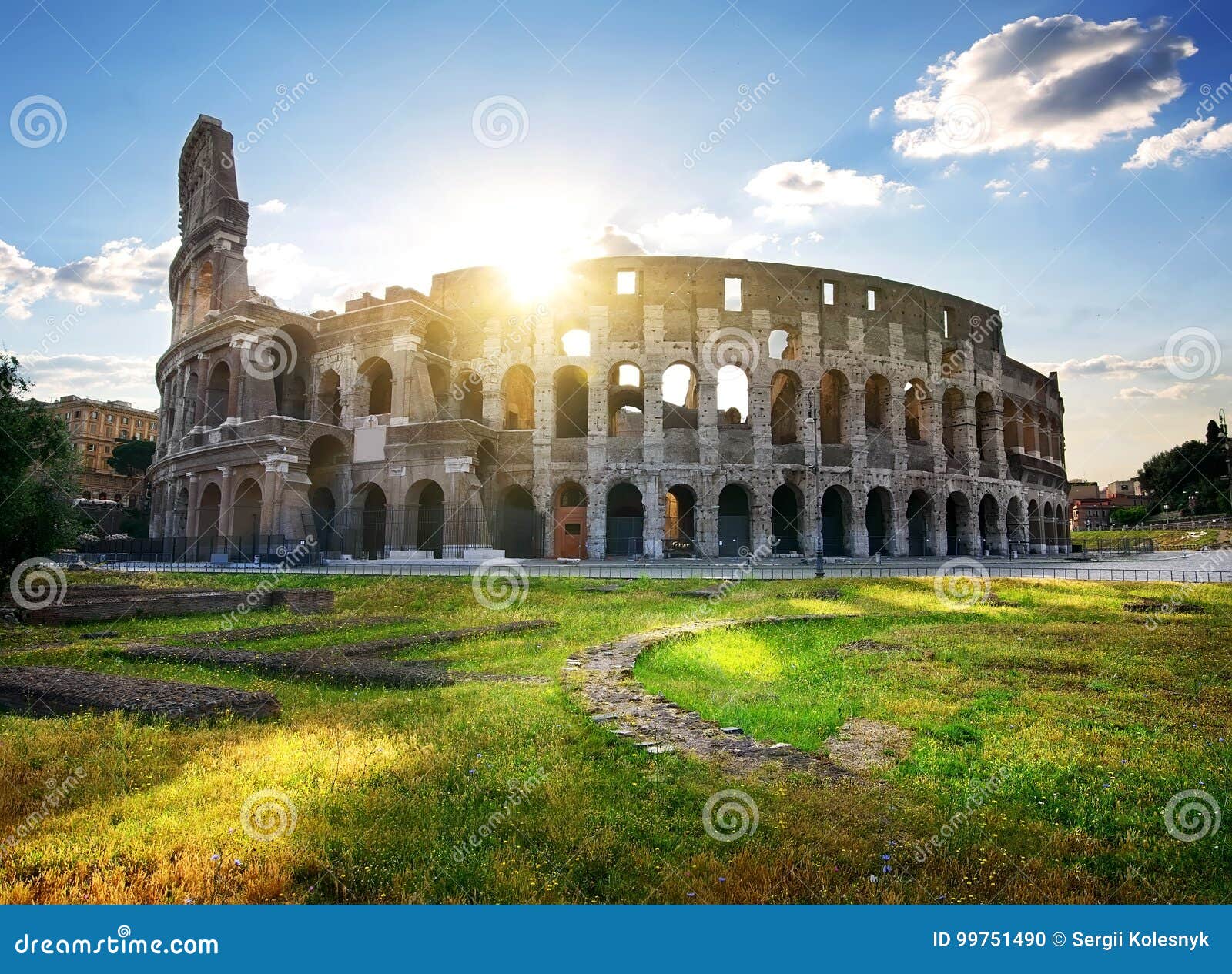 Ruins of great colosseum stock photo. Image of archaeology - 99751490