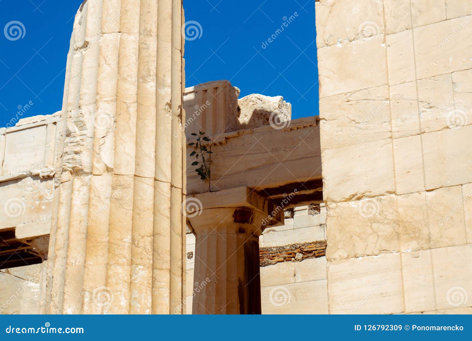 Ruins of the Greek Acropolis Stock Image - Image of europe ...