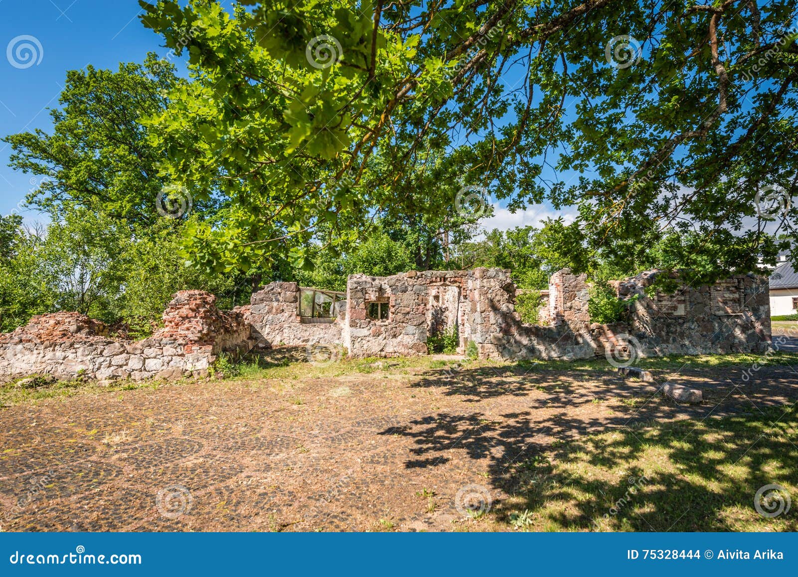 Ruins of Gulbene White Palace in Latvia Editorial Stock Image - Image ...