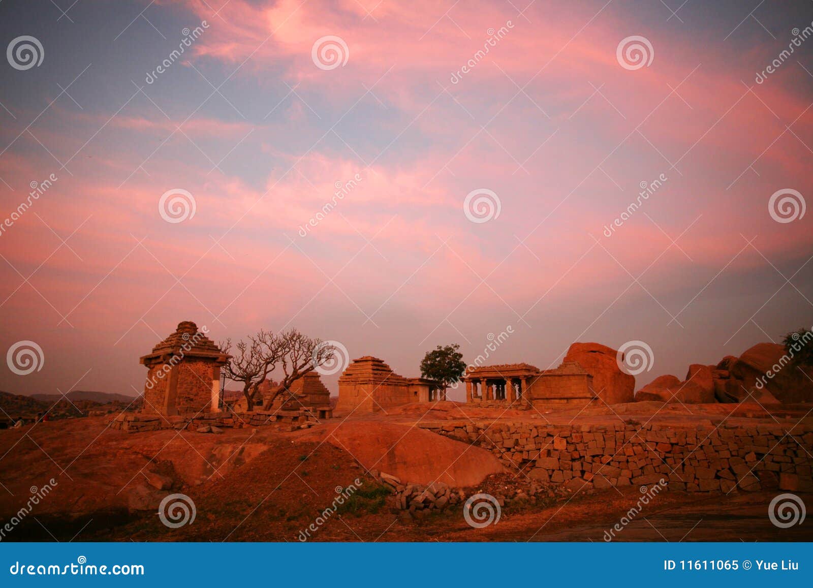 Ruins of Hampi in Sunset, India Stock Image - Image of heritage, hampi ...