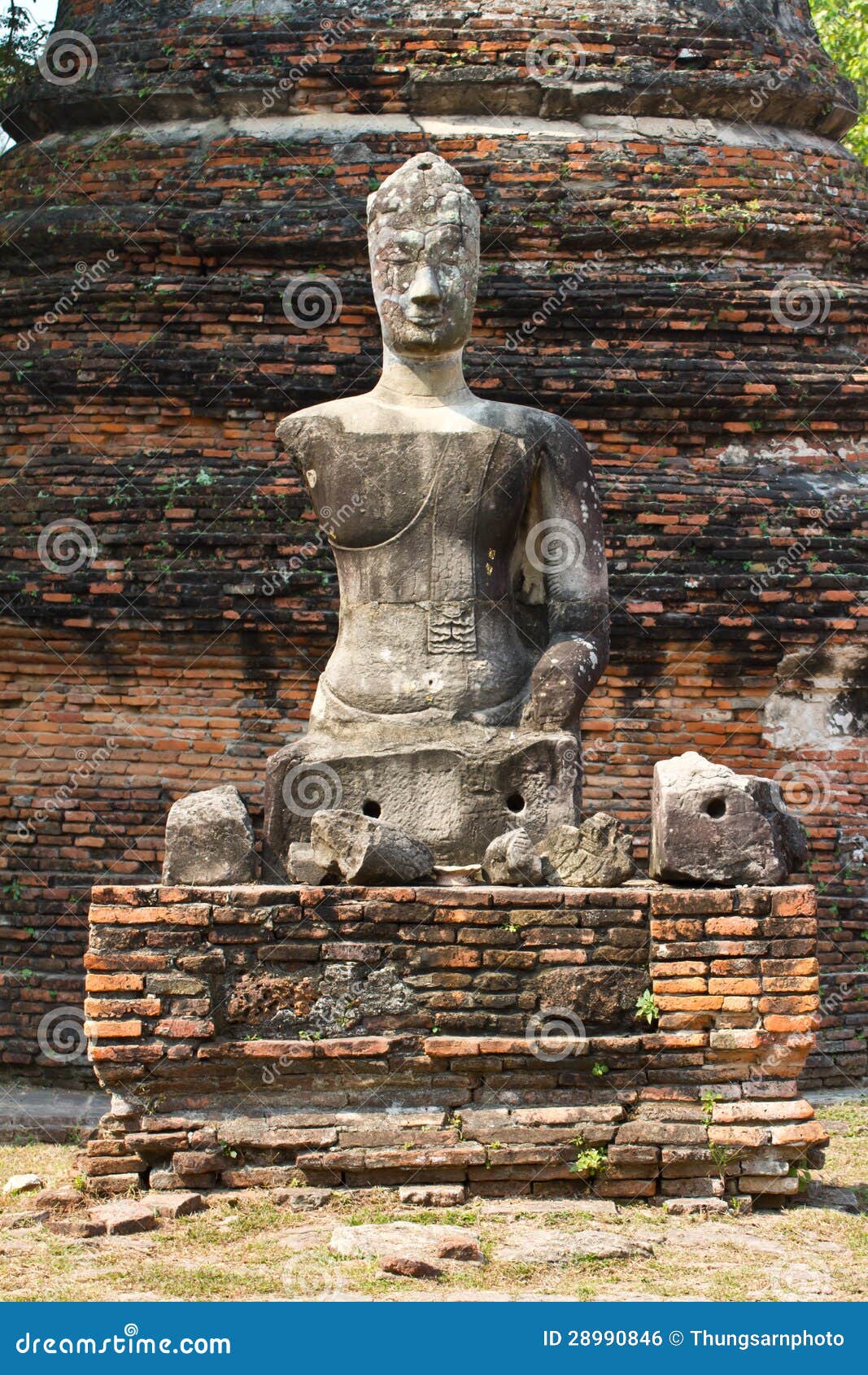 Ruins of Handless Buddha Statue Stock Photo - Image of historical, east ...