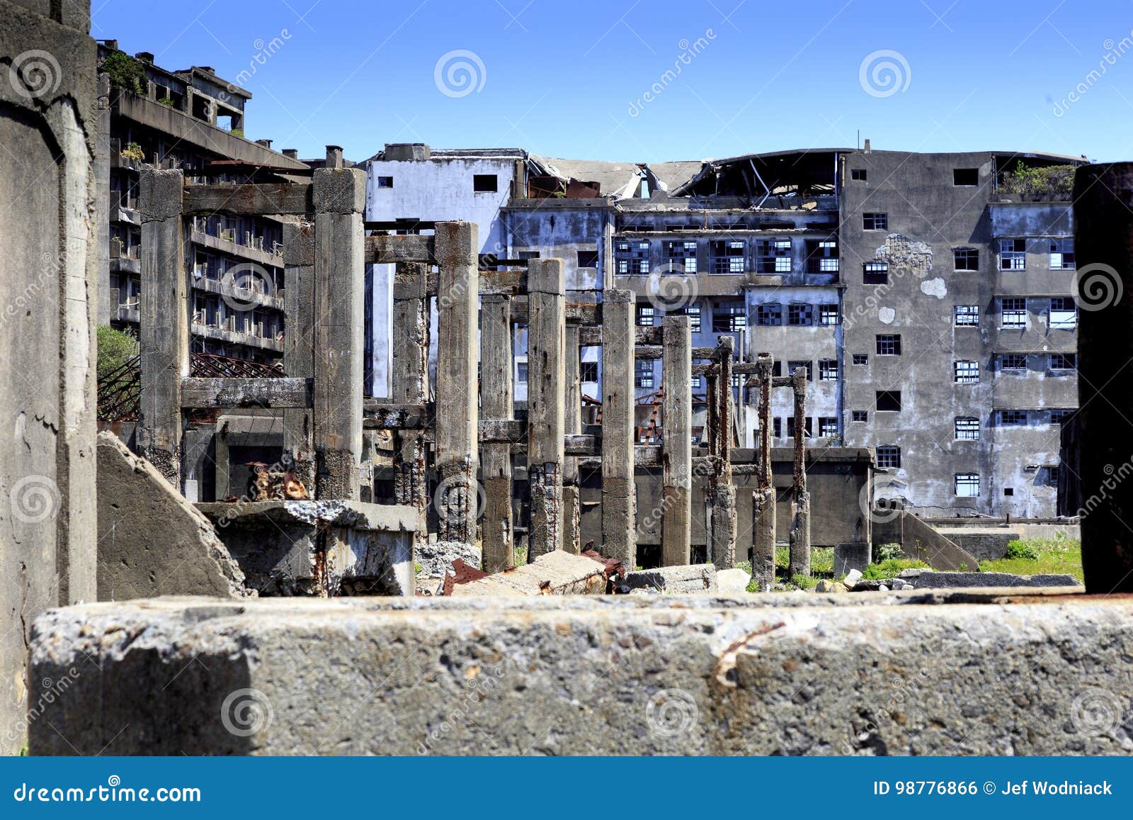 Ruins in Hashima Island stock photo. Image of japanese - 98776866