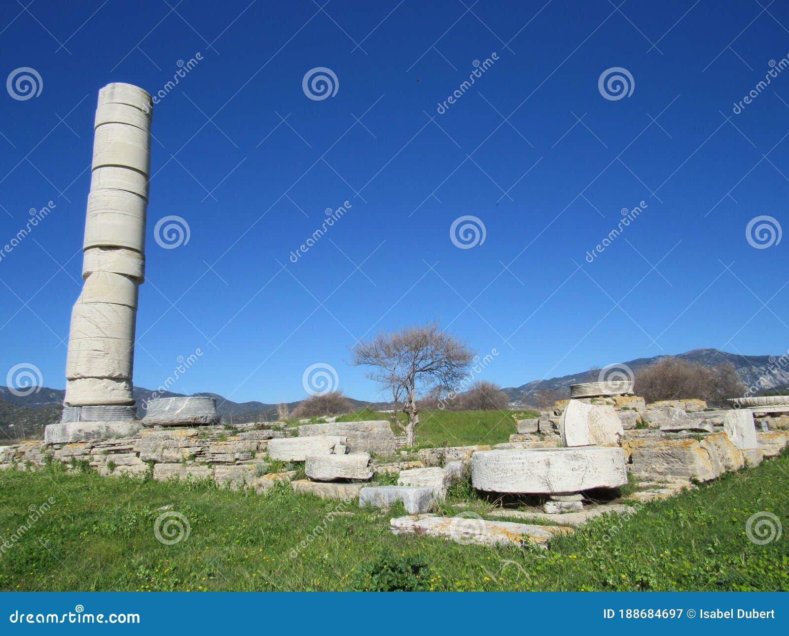 Ruins at the Heraion of Samos Sanctuary in Greece Stock Image - Image ...