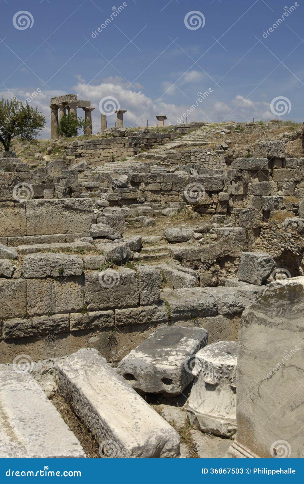 Ruins of Historical Ancient Corinth Stock Image - Image of corinth ...