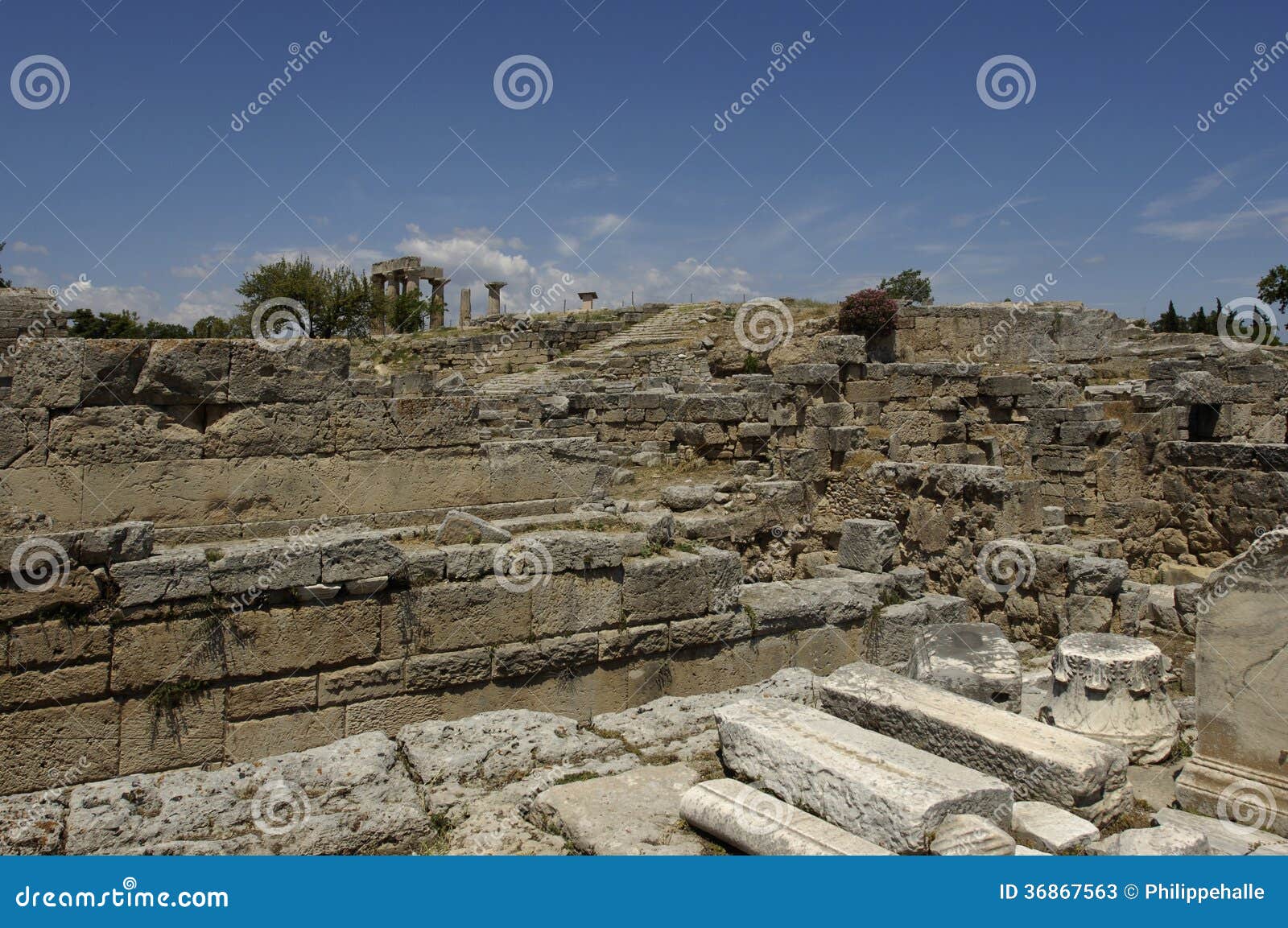Ruins of Historical Ancient Corinth Stock Image - Image of antic ...