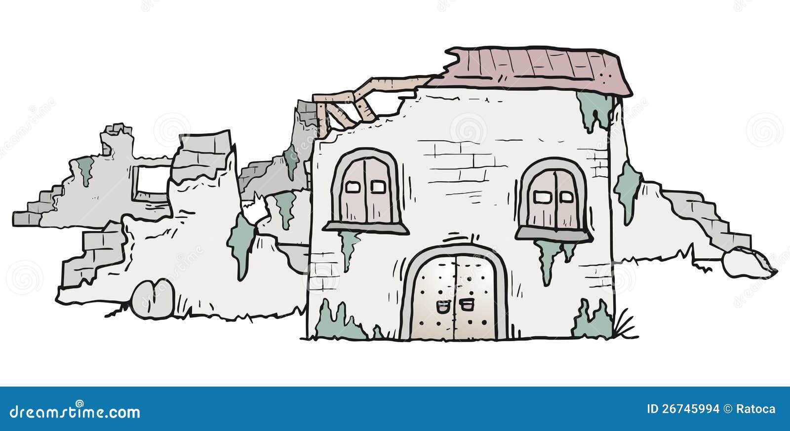 Ruins house stock vector. Illustration of wallpaper, door - 26745994