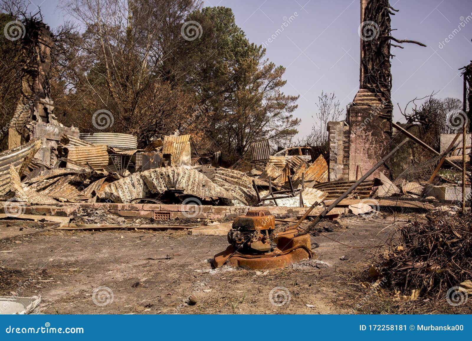 Ruins of House Burnt during Bushfires in Australia Stock Image - Image ...