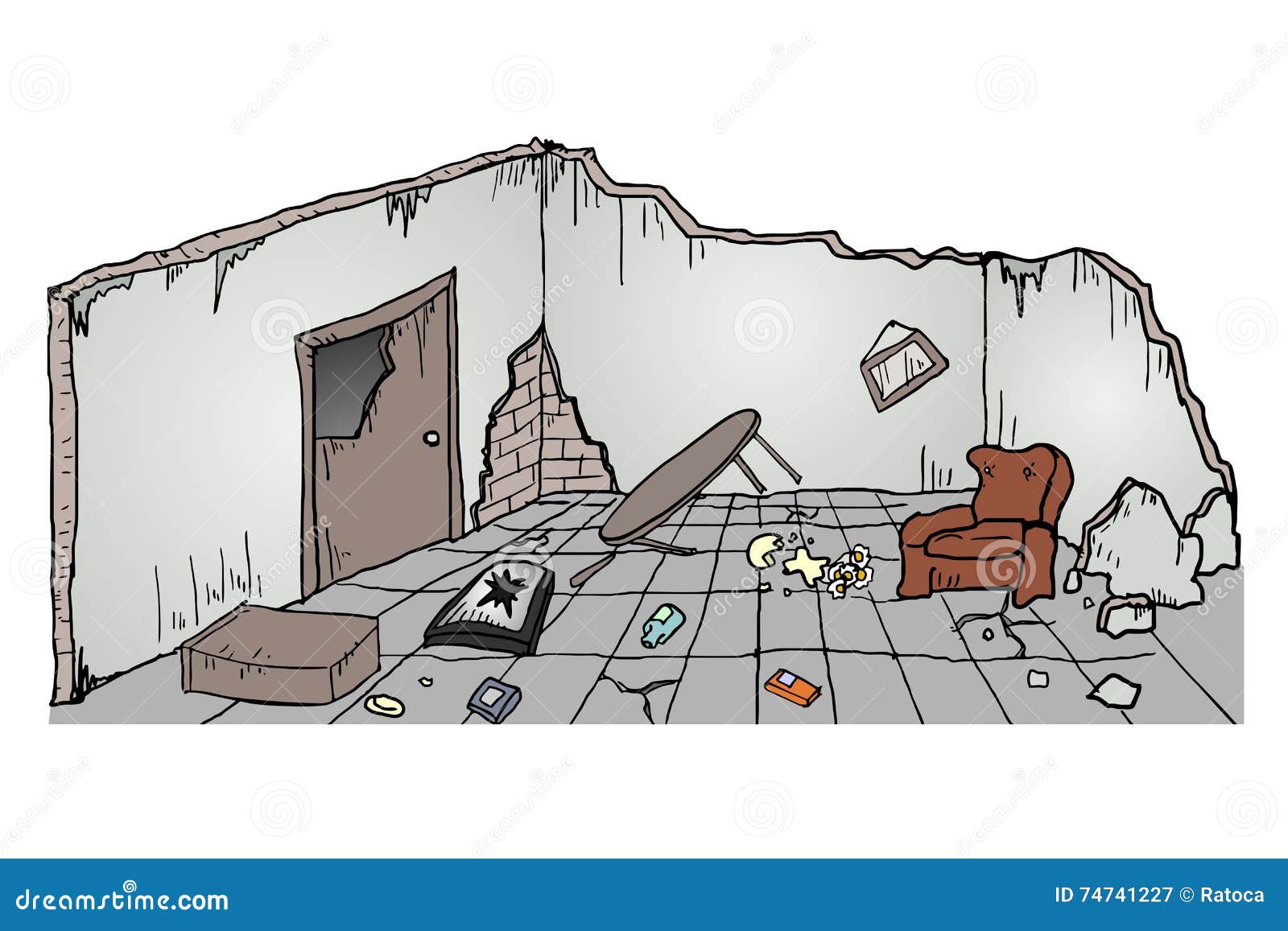 Ruins house stock vector. Illustration of room, creative - 74741227