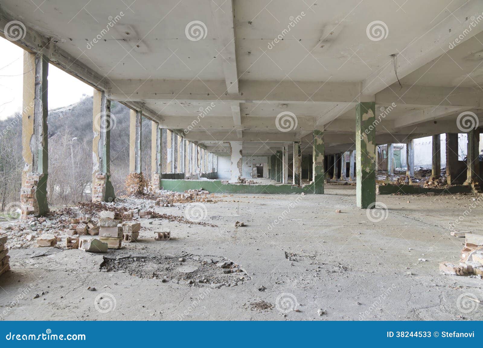 Ruins of a Huge Empty Building Stock Image - Image of hospital ...